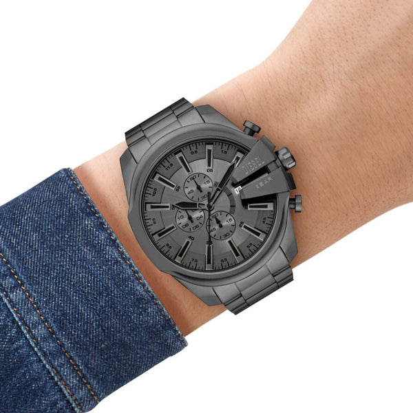 Buy Diesel Mega Chief Slim Gunmetal Chrono Men's Watch | DZ4676 | Time ...