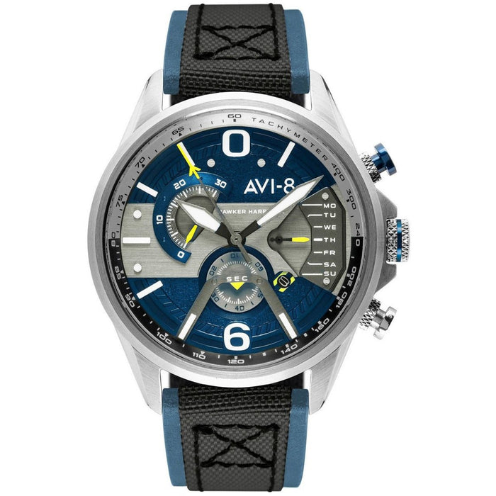 Buy AVI-8 Hawker Harrier II Silver Blue Men's Watch | AV-4056-01 | TIME
