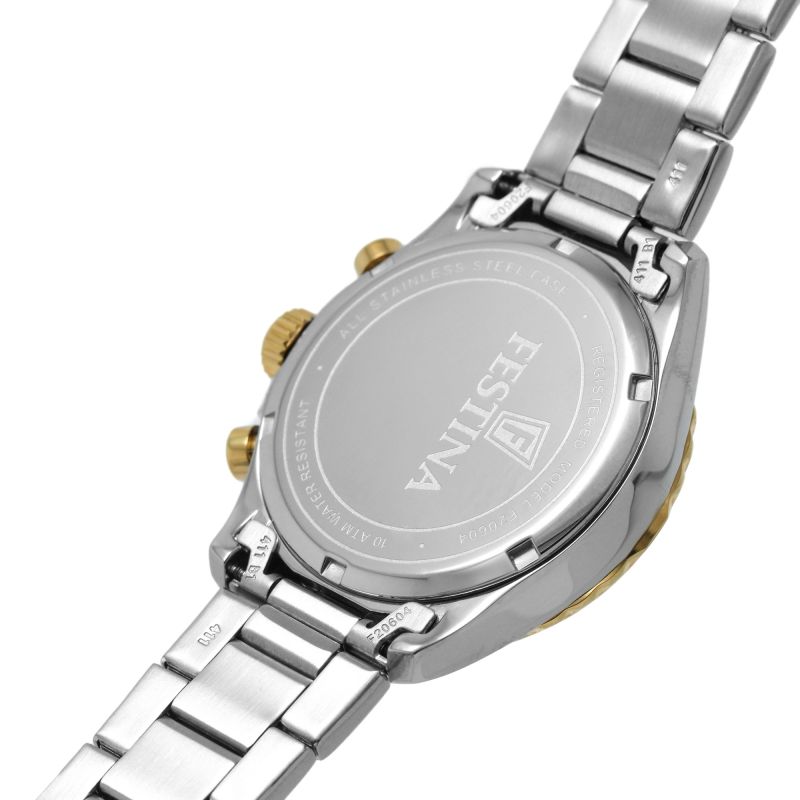 Buy Festina Boyfriend Quartz Chronograph Mother Of Pearl Gold PVD Women ...