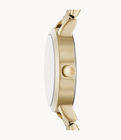 Buy GUESS Soho Three-Hand Gold-Tone Stainless Steel Woman's Watch ...